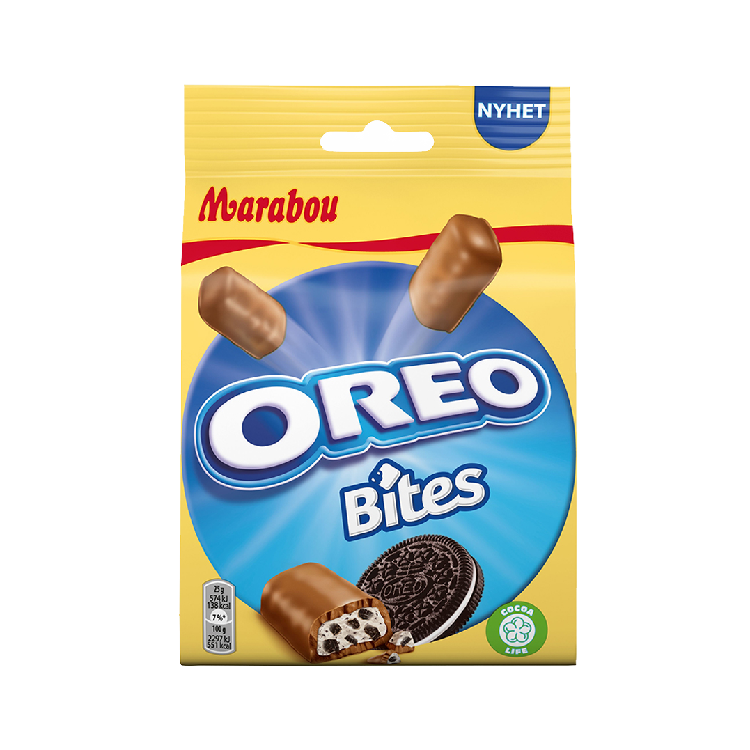 Marabou Oreo Bites – Milk chocolate with Oreo cookies 140g – Fika Marabou Oreo Bites – Milk chocolate with Oreo cookies 140g – Fika